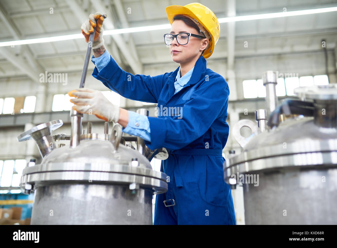 Modern Female Factory Worker Stock Photo - Alamy Modern Female Factory Worker Stock Photo - Alamy