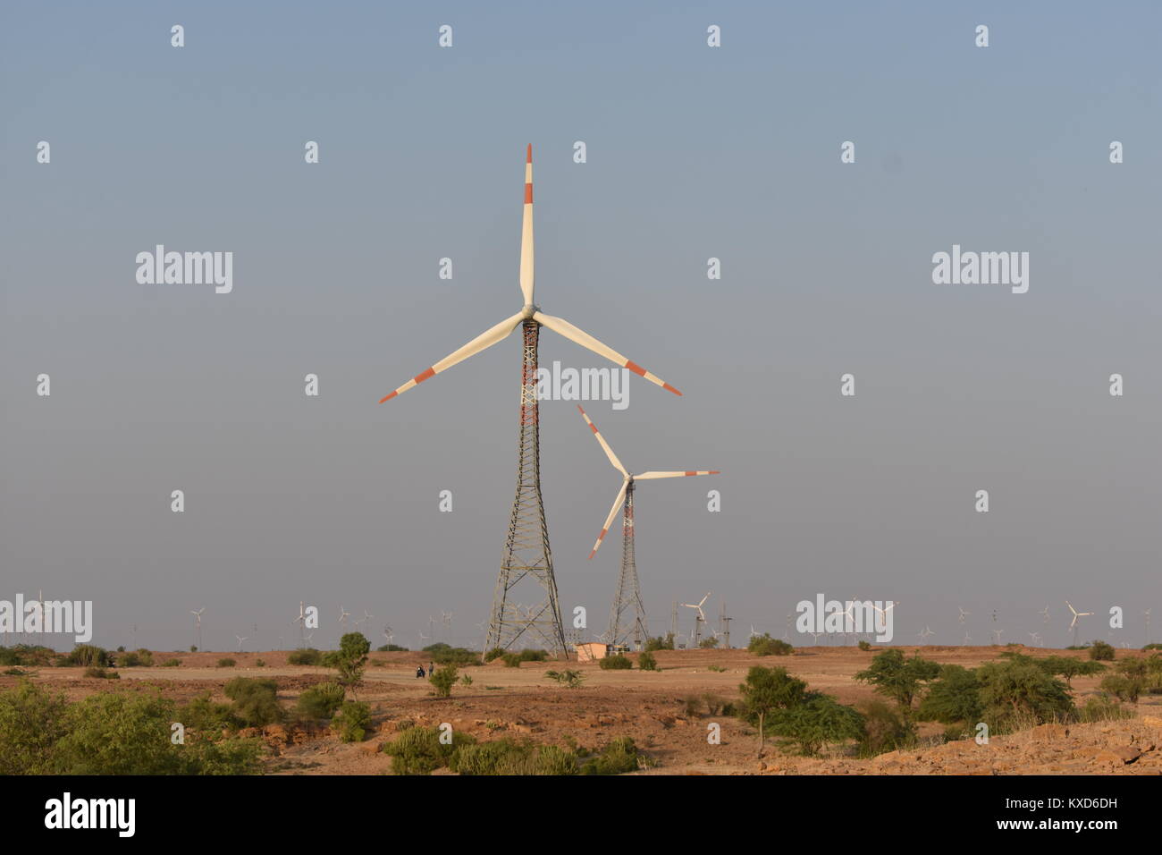 modern windmills in thar desert jaisalmer rajasthan india Stock Photo ...