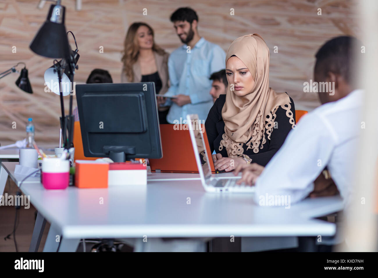 Startup business people group working everyday job at modern office ...