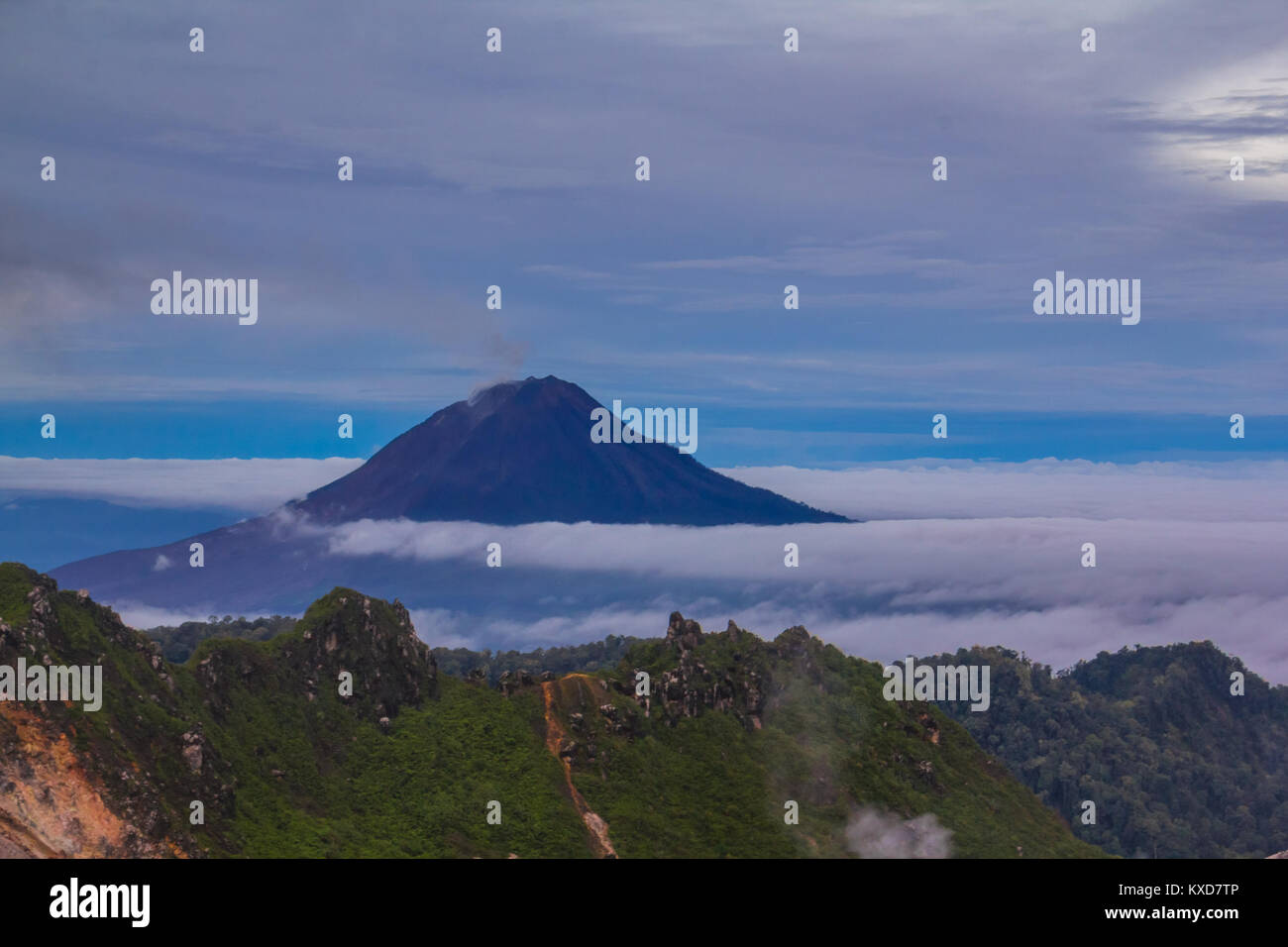 Gunung Sinabung Volcano, View from Mount Sibayak, Medan, Indonesia ...