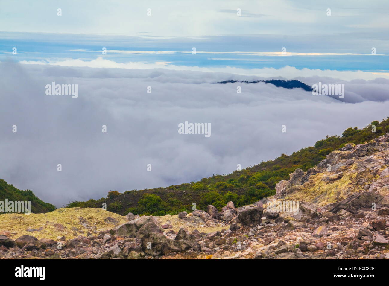 Gunung Sinabung Volcano, View from Mount Sibayak, Medan, Indonesia ...