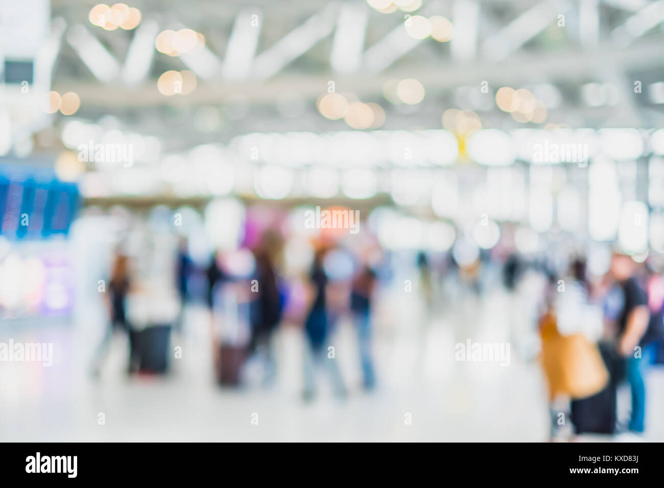 Blurred background,Traveler with baggage at Terminal Departure Check-in ...