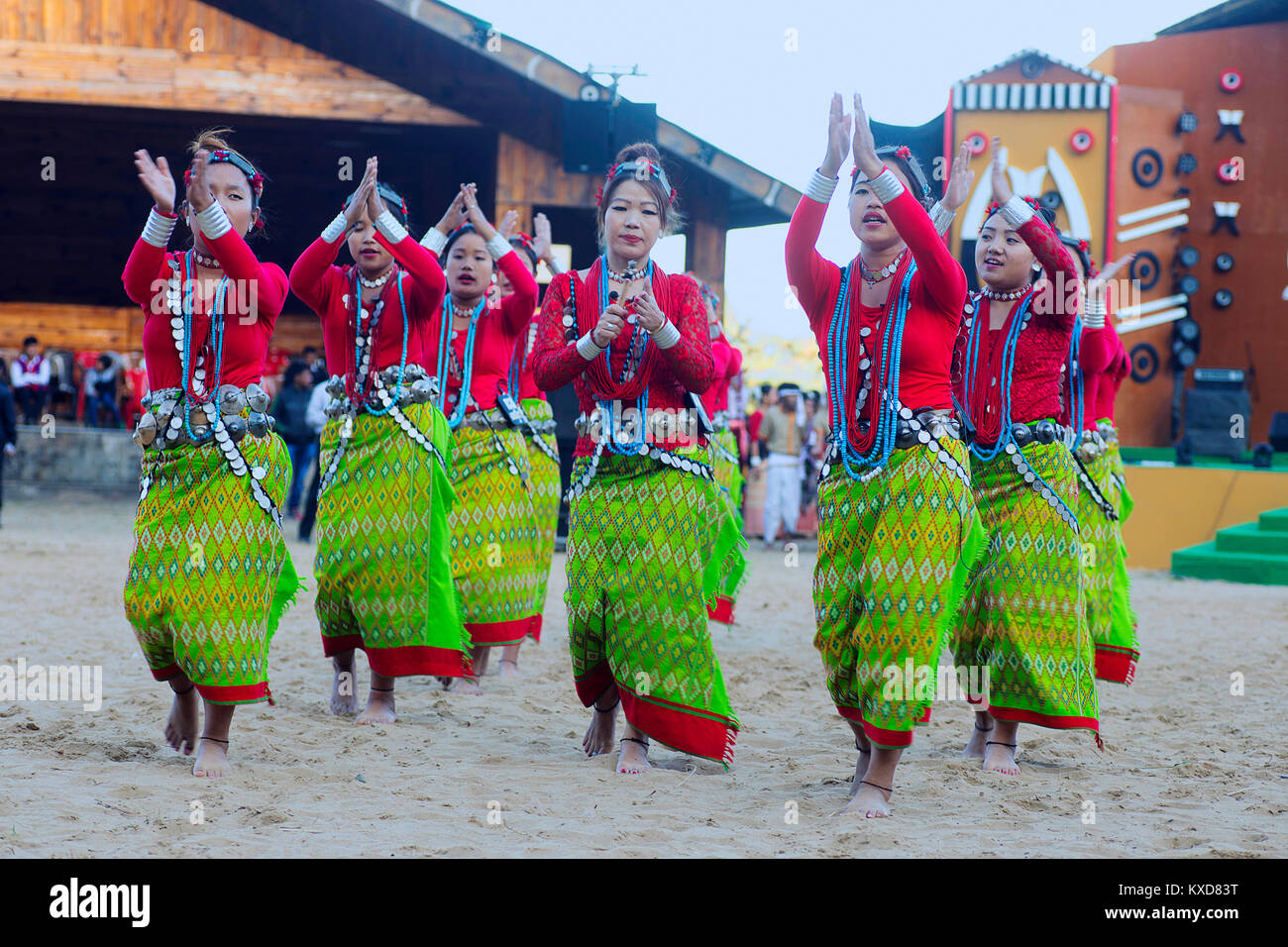 Tagin Tribe Women Dancers of Arunachal Pradesh at the Hornbill festival ...