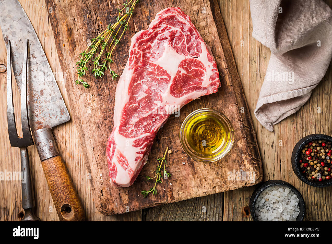 Raw Ribeye Steak Stock Photo - Alamy