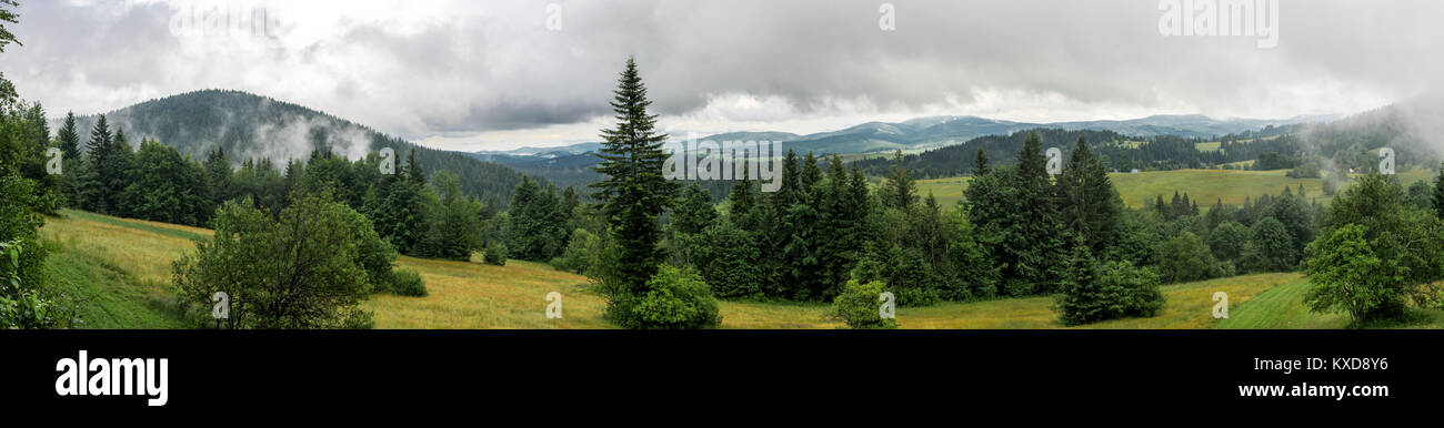 Panoramatic view on the cloudy country around Stock Photo - Alamy