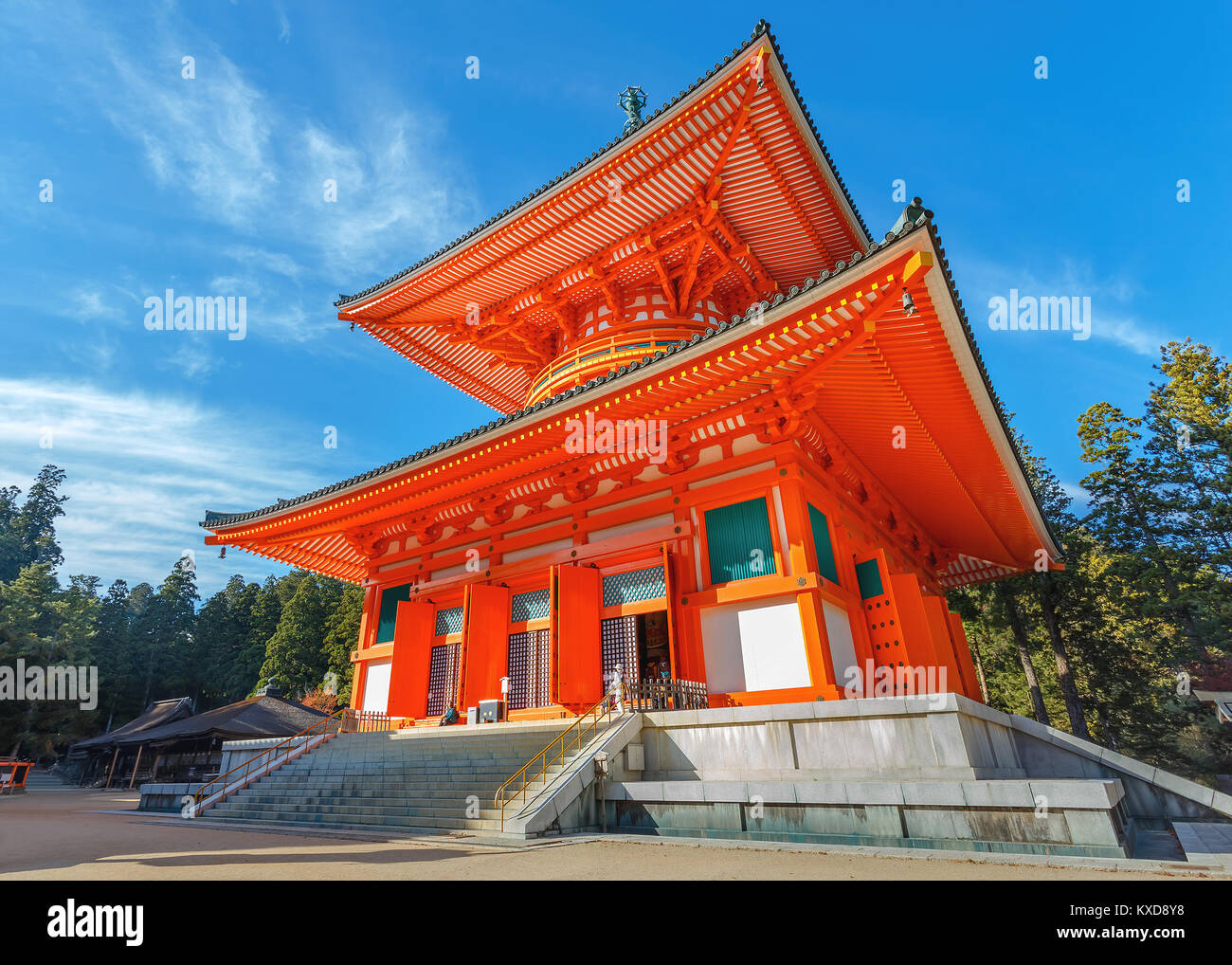 Konpon Daito Pagoda at Danjo Garan Temple in Koyasan area in Wakayama ...