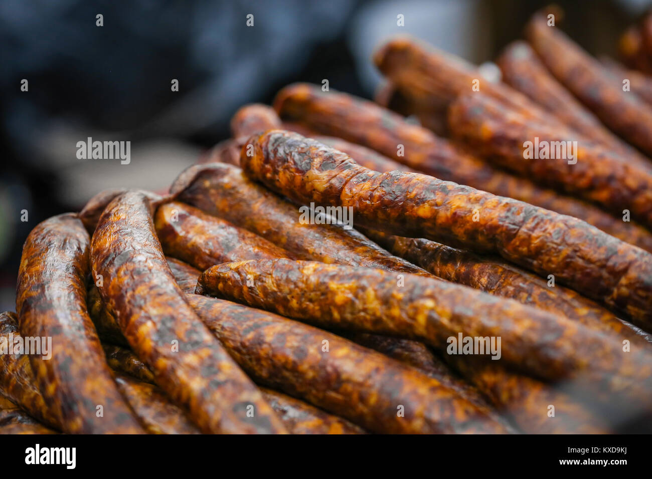 Long sausages hi-res stock photography and images - Alamy