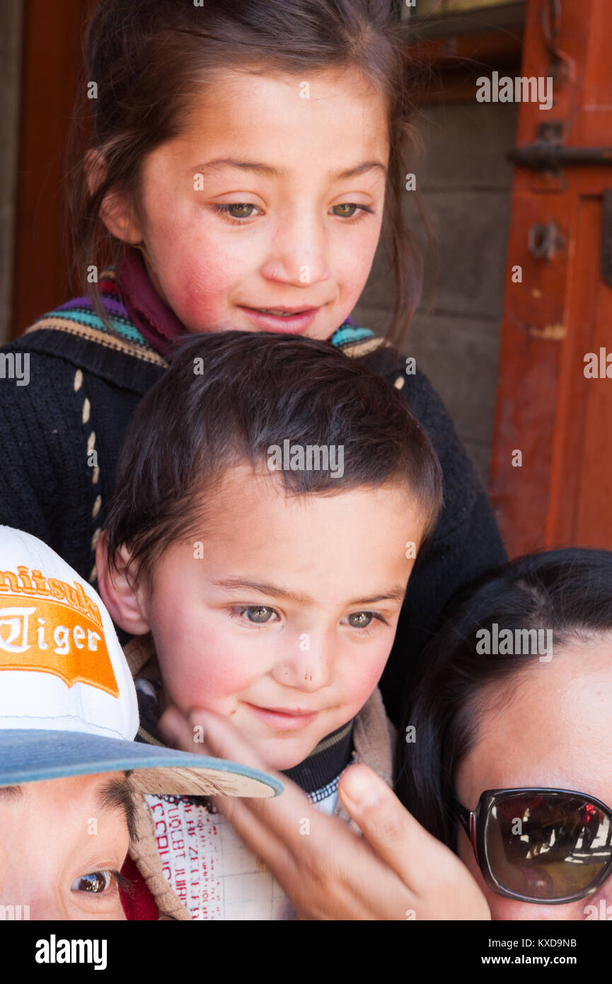 HUNZA, PAKISTAN-APRIL 14: unidentified Children in village the Hunza ...