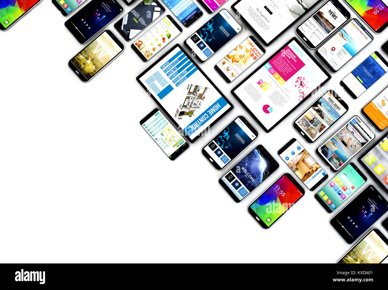 devices user ux 3d rendering Stock Photo - Alamy