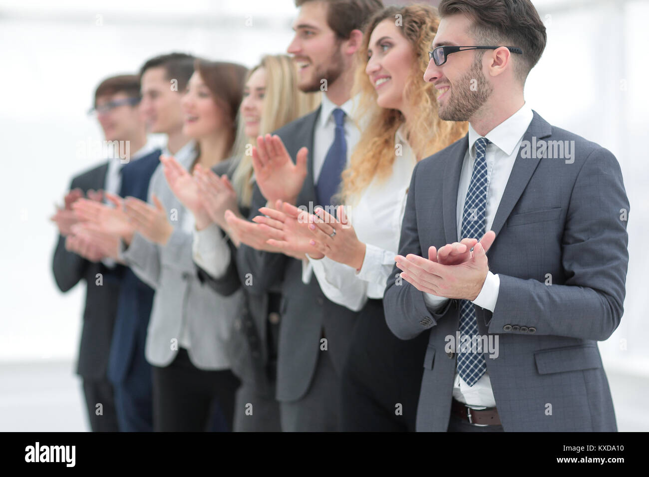 Clapping applauding businessman isolated hi-res stock photography and ...