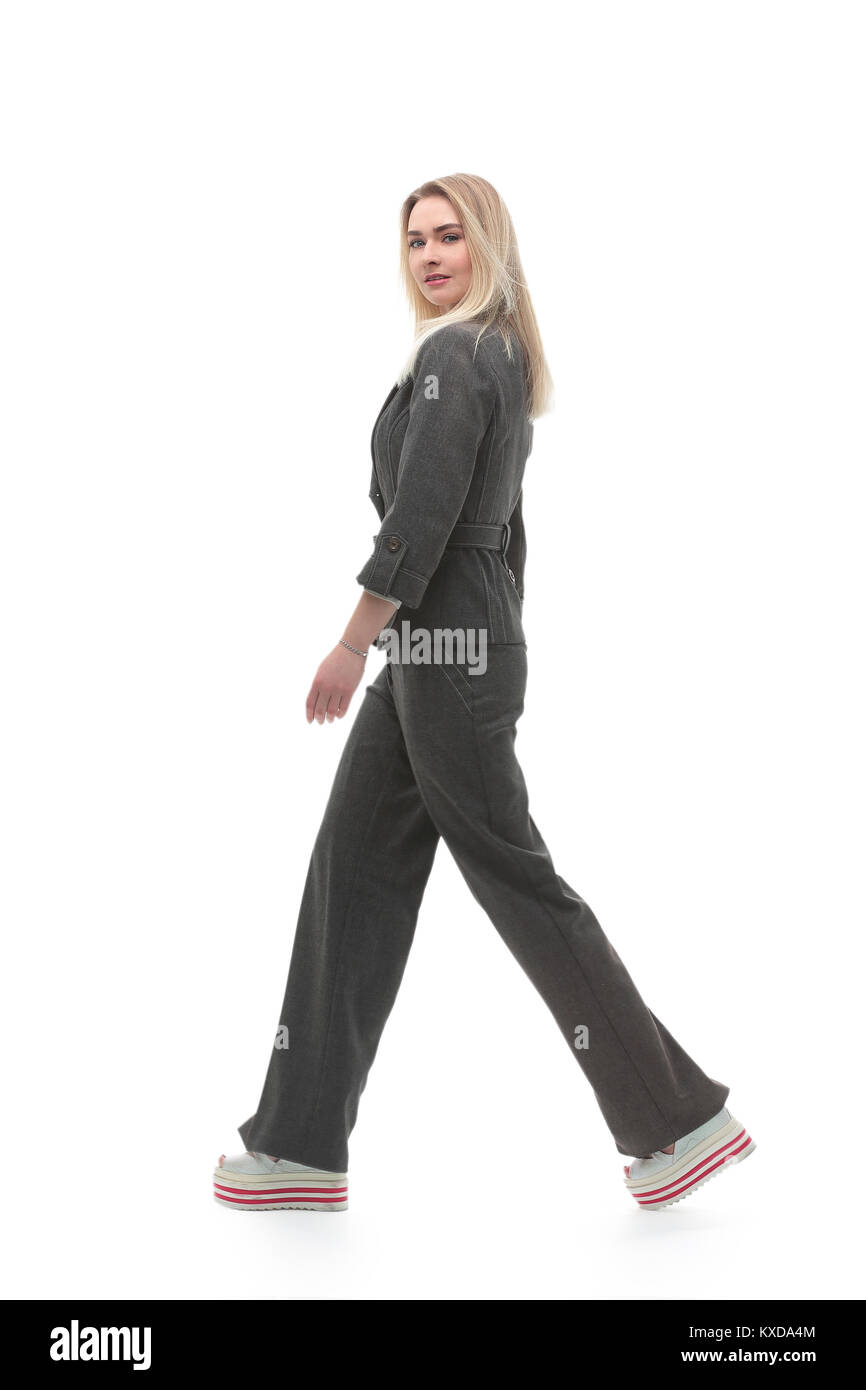 full growth.motivated business woman walking forward Stock Photo - Alamy