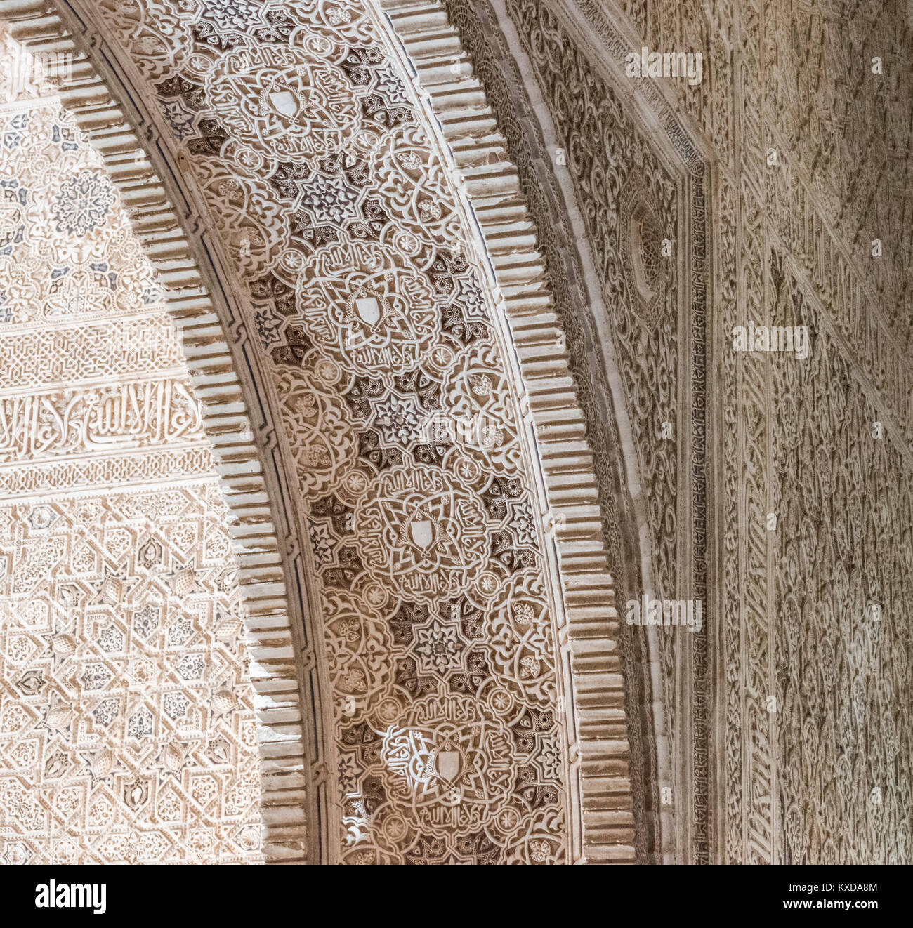 Palaces of the Nasrid Dynasty inside the Alhambra, Granada, Spain Stock ...