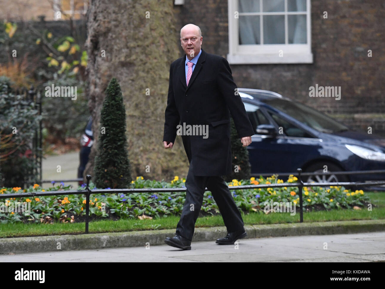 Transport Secretary Chris Grayling arriving in Downing Street, London ...