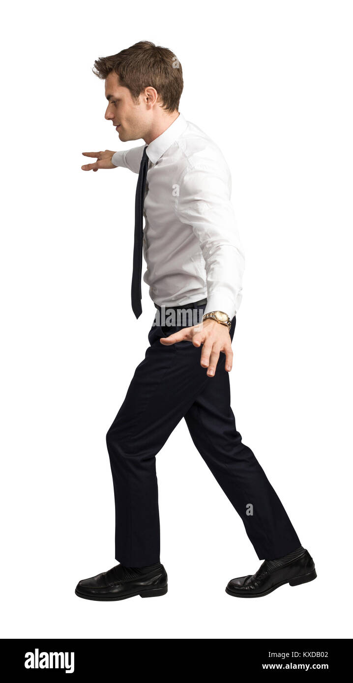 acrobat pose for businessman isolated on white background Stock Photo ...