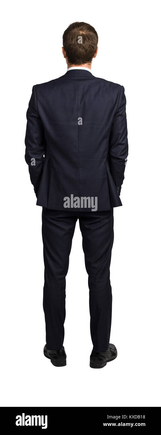 standing businessman back view isolated on white background Stock Photo ...