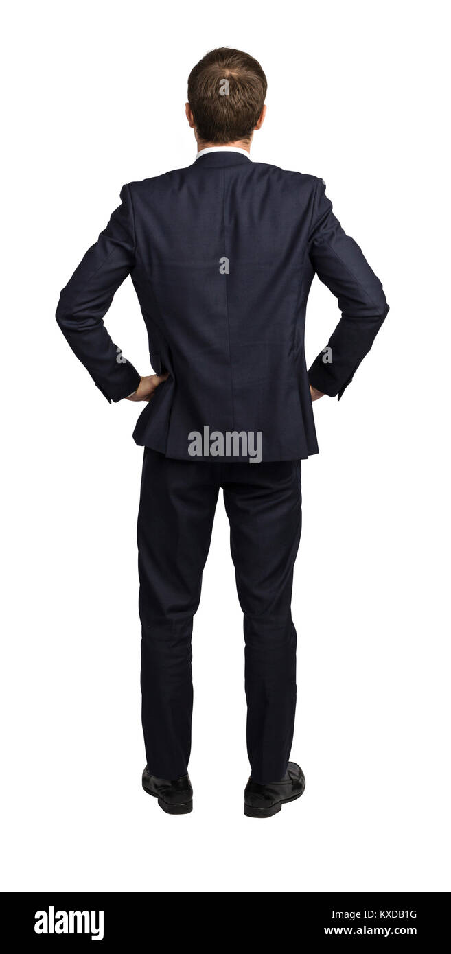 back pose businessman isolated on white background Stock Photo - Alamy