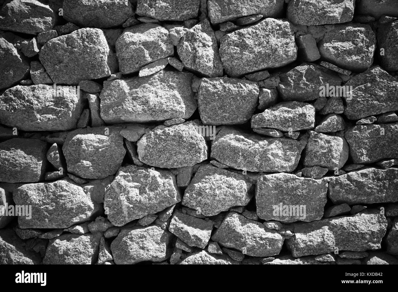 Pebble Stone Wall Black and White Stock Photos & Images - Alamy