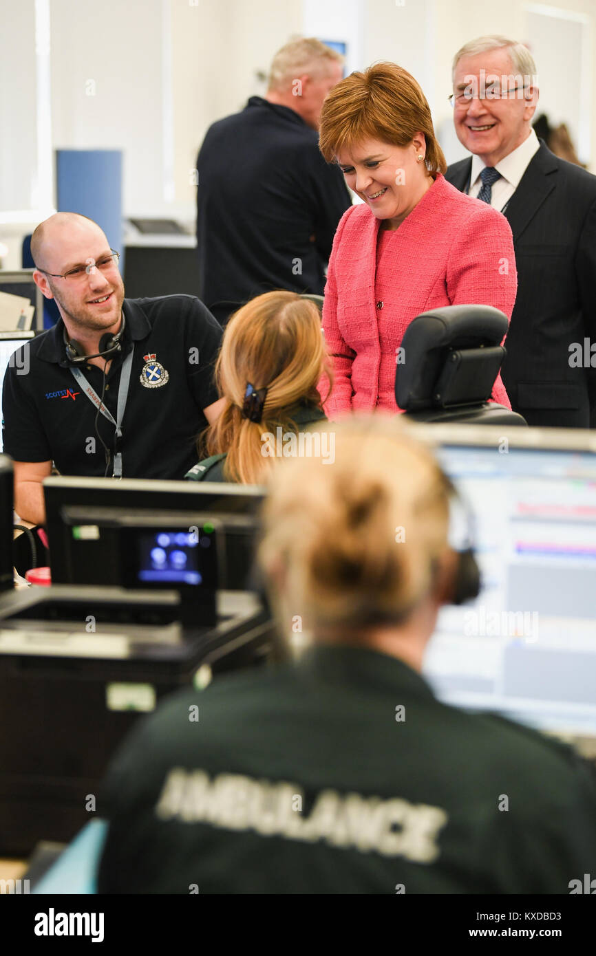 Scottish First Minister Nicola Sturgeon, meets with Scottish Ambulance ...