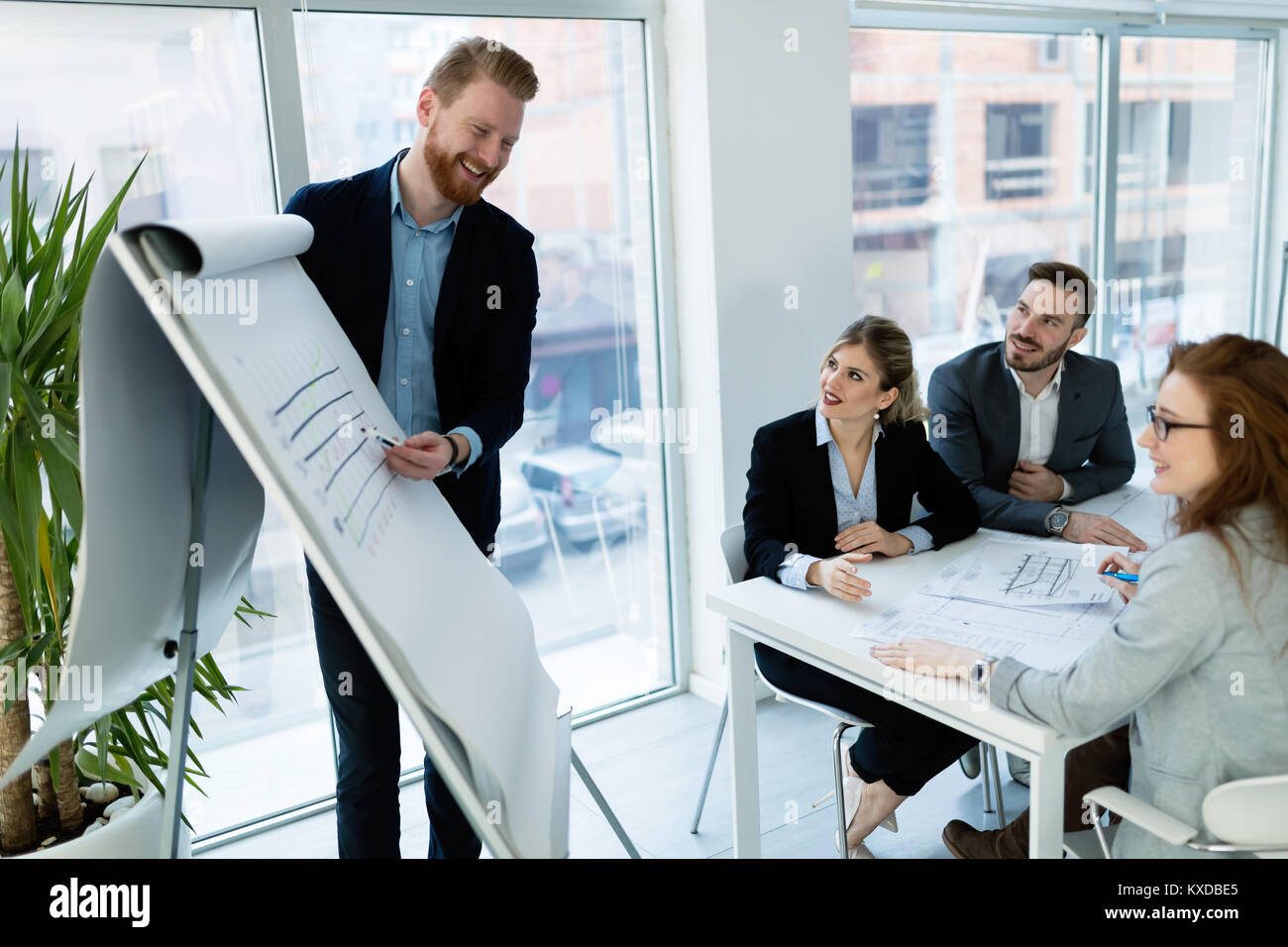 Group of architects working on business meeting Stock Photo - Alamy