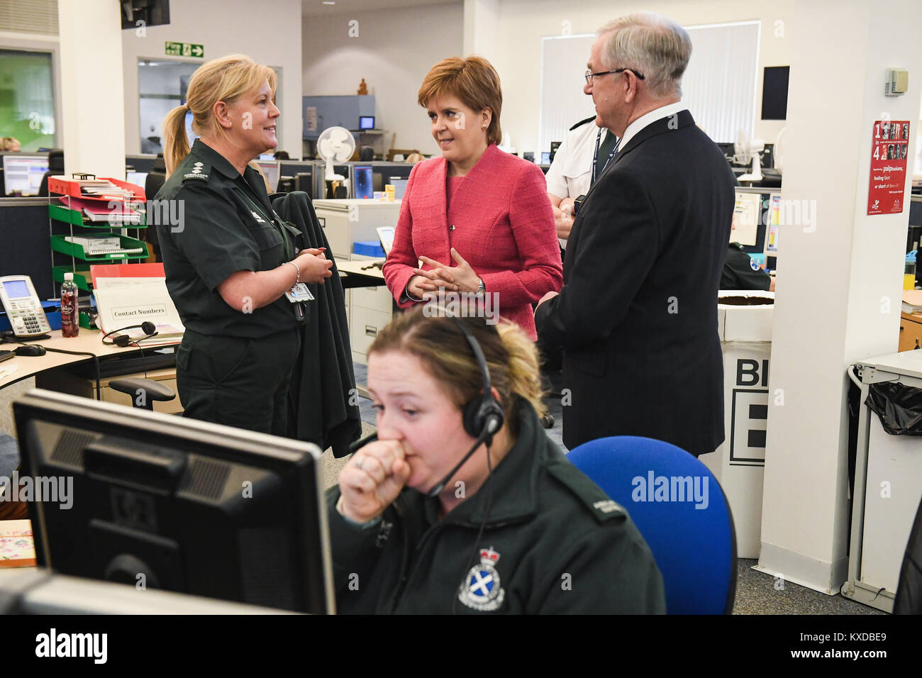 Scottish First Minister Nicola Sturgeon, meets with Scottish Ambulance ...