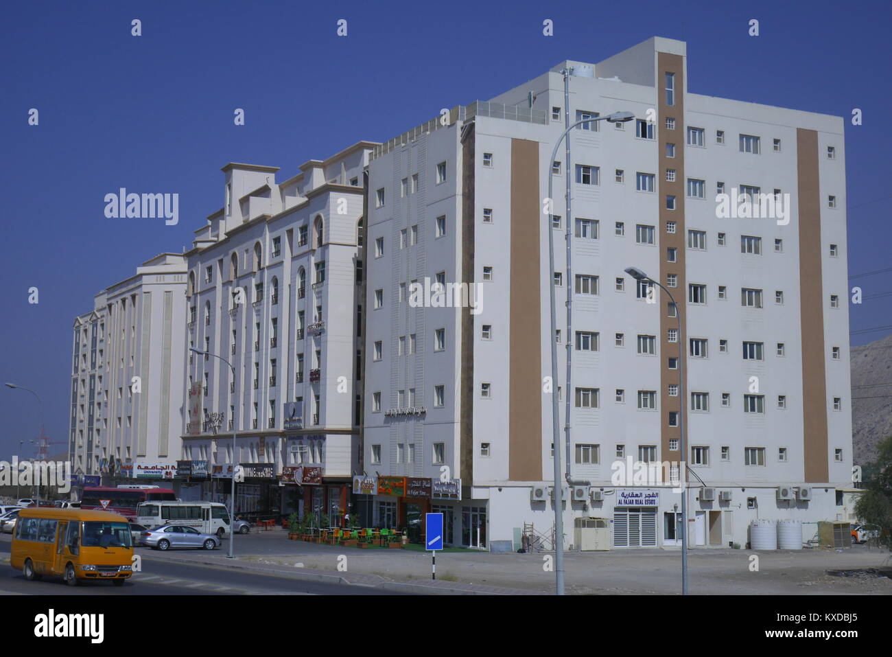 Blocks of flats and shops, Muscat, Sultanate of Oman Stock Photo - Alamy