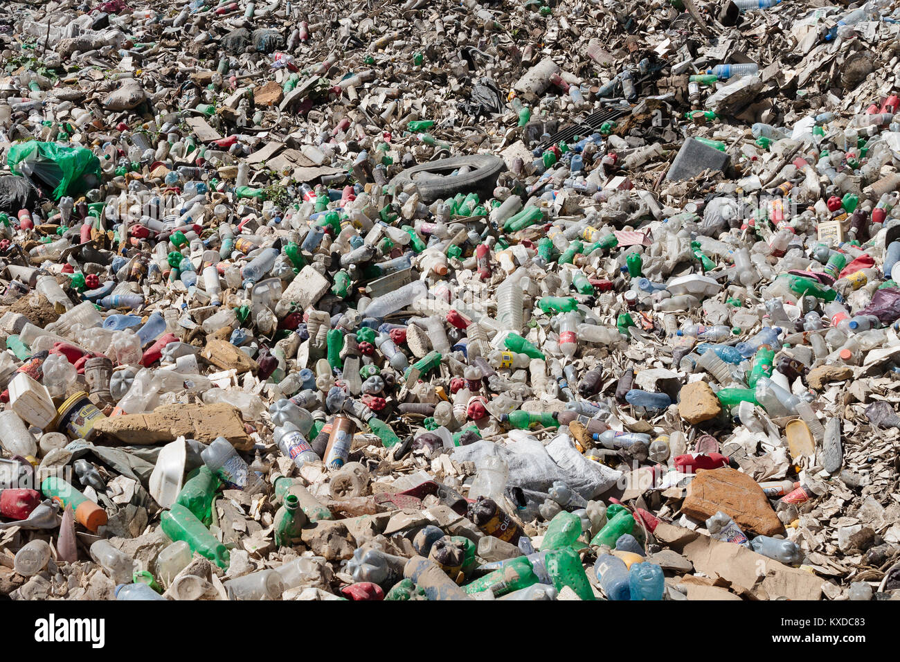 Plastic waste,plastic bottle,street garbage,Port-au-Prince,Ouest,Haiti ...