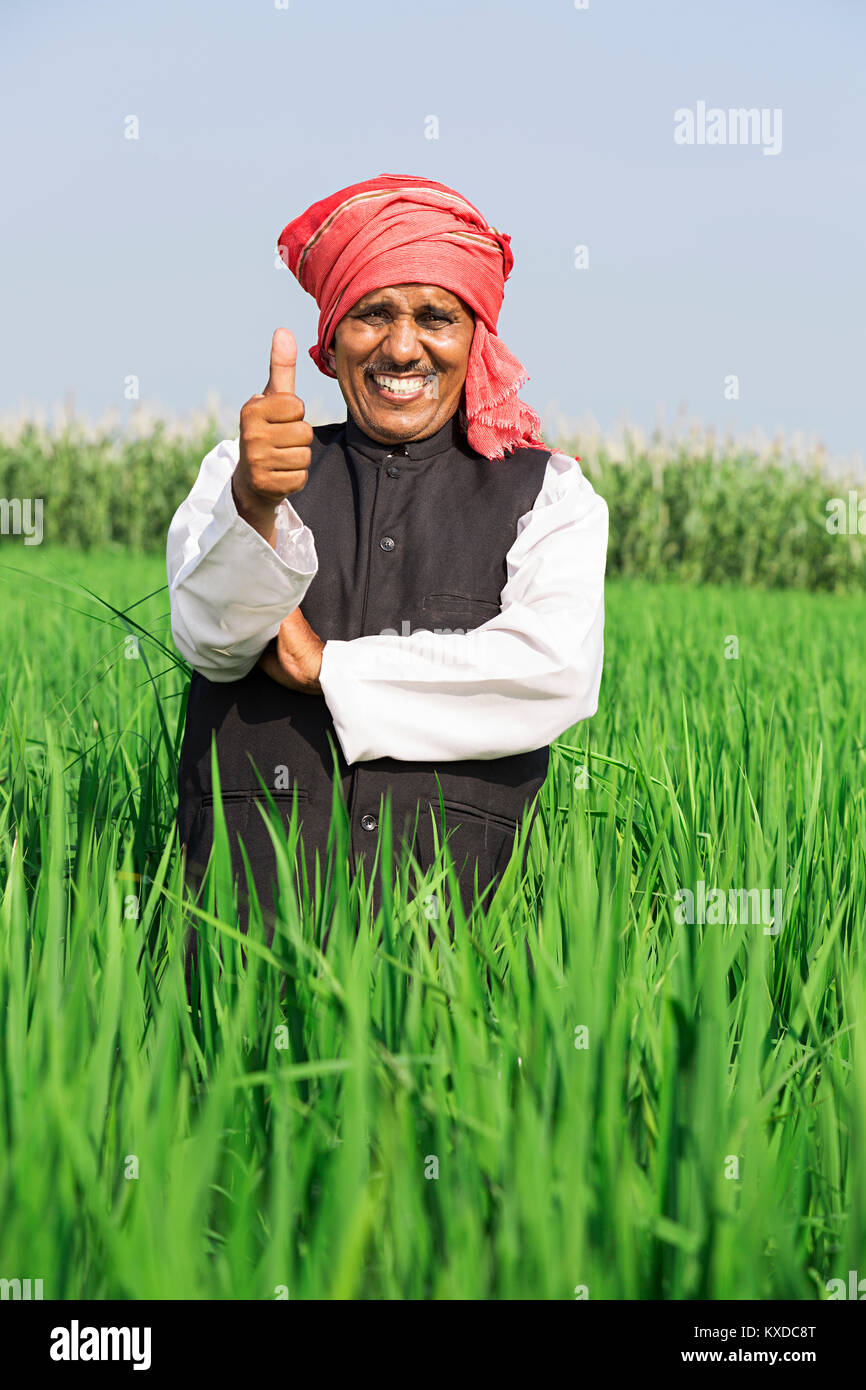 Happy farmer thumbs up hi-res stock photography and images - Alamy