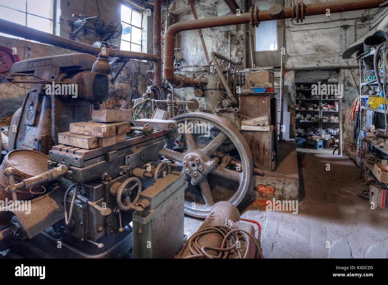 Engine room in the metal powder plant,founded around 1900,Igensdorf ...