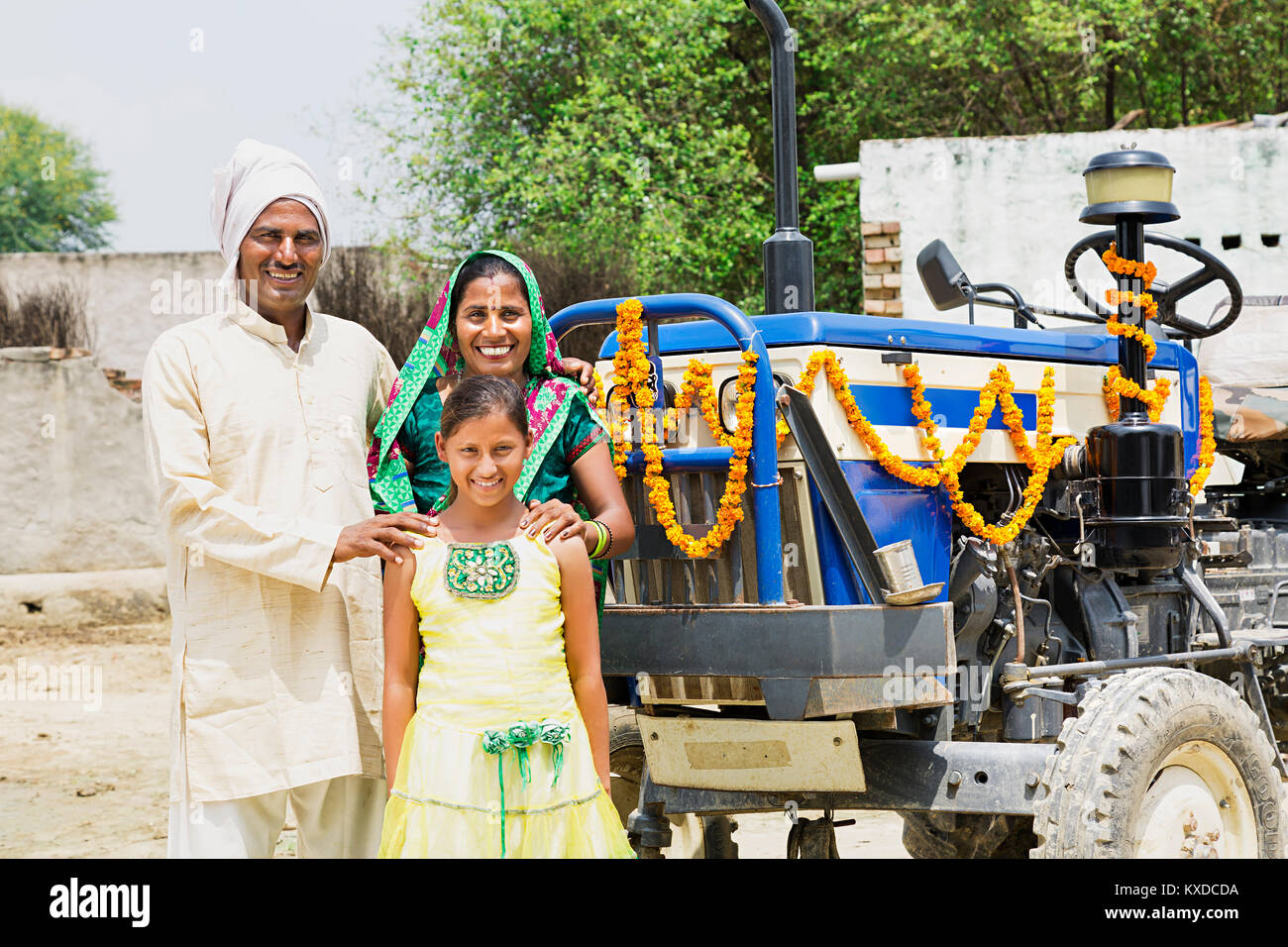Indian farmer family standing hi-res stock photography and images - Alamy