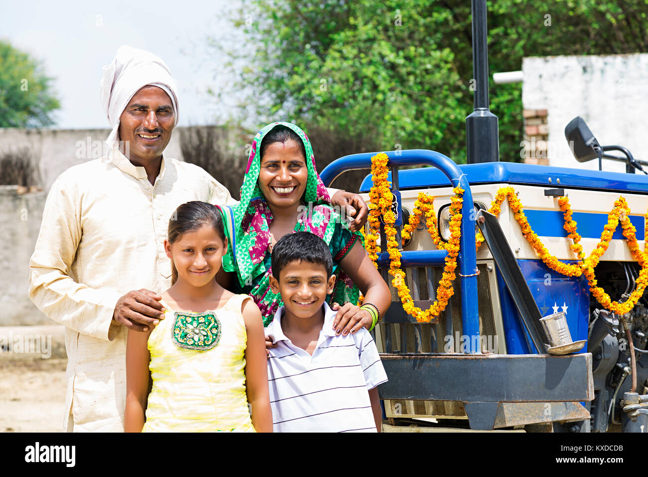 Indian farmer family standing hi-res stock photography and images - Alamy