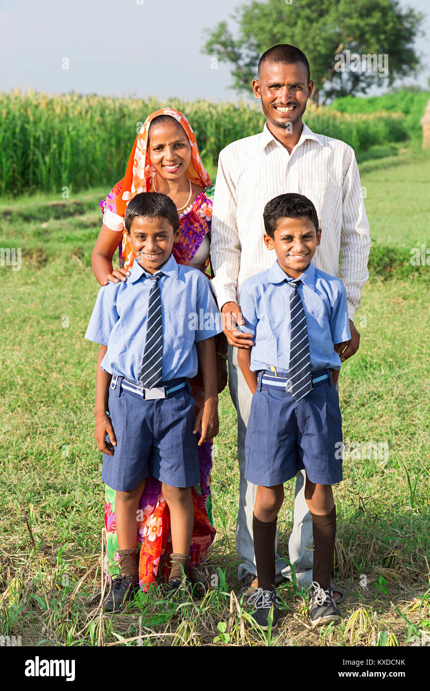 Happy Indian Rural Family