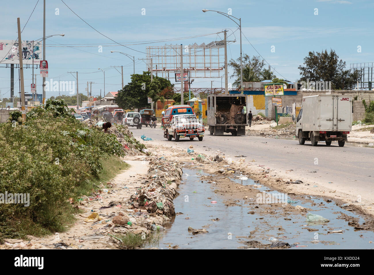 Plastic garbage,street garbage,Caribbean,Port-au-Prince,Ouest,Haiti ...
