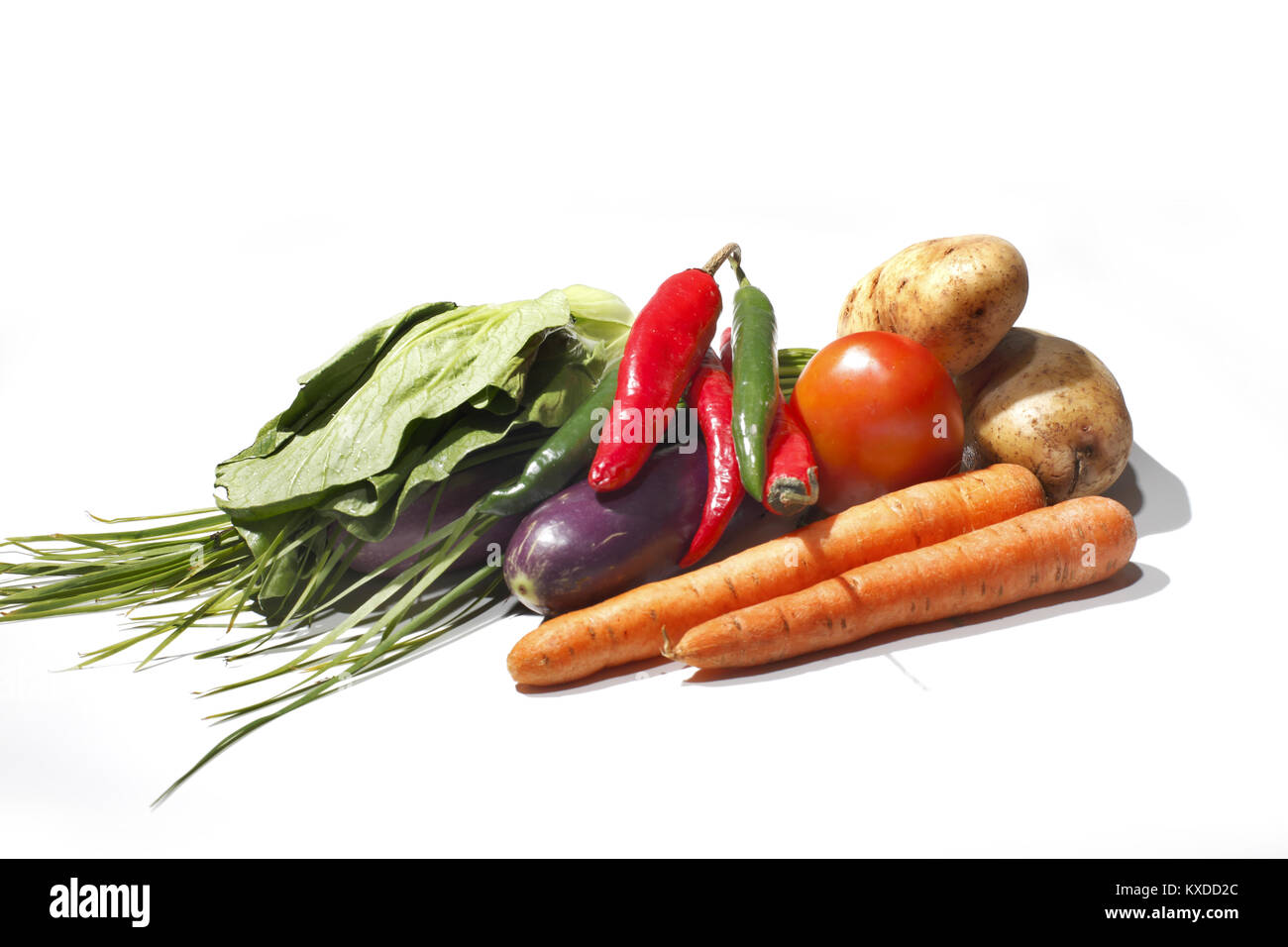 Fresh healthy colorfull raw vegetables ready to cook isolated on white ...
