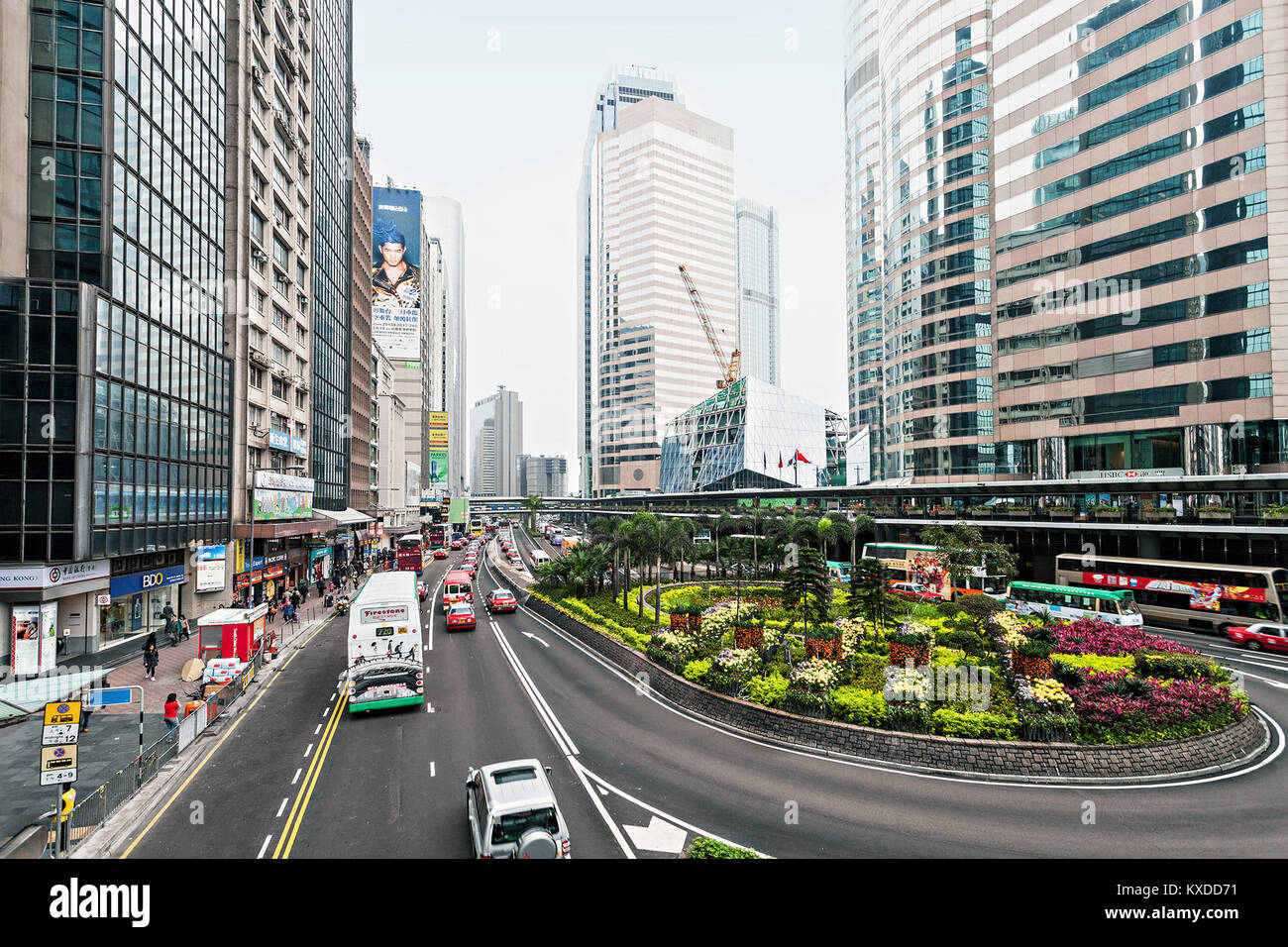 HONG KONG - February 21: Traffic jam on one the highways on February 21 ...