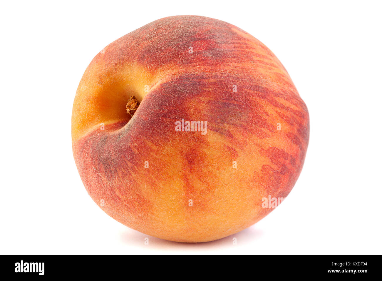 Peach fruit closeup isolated on white background Stock Photo - Alamy