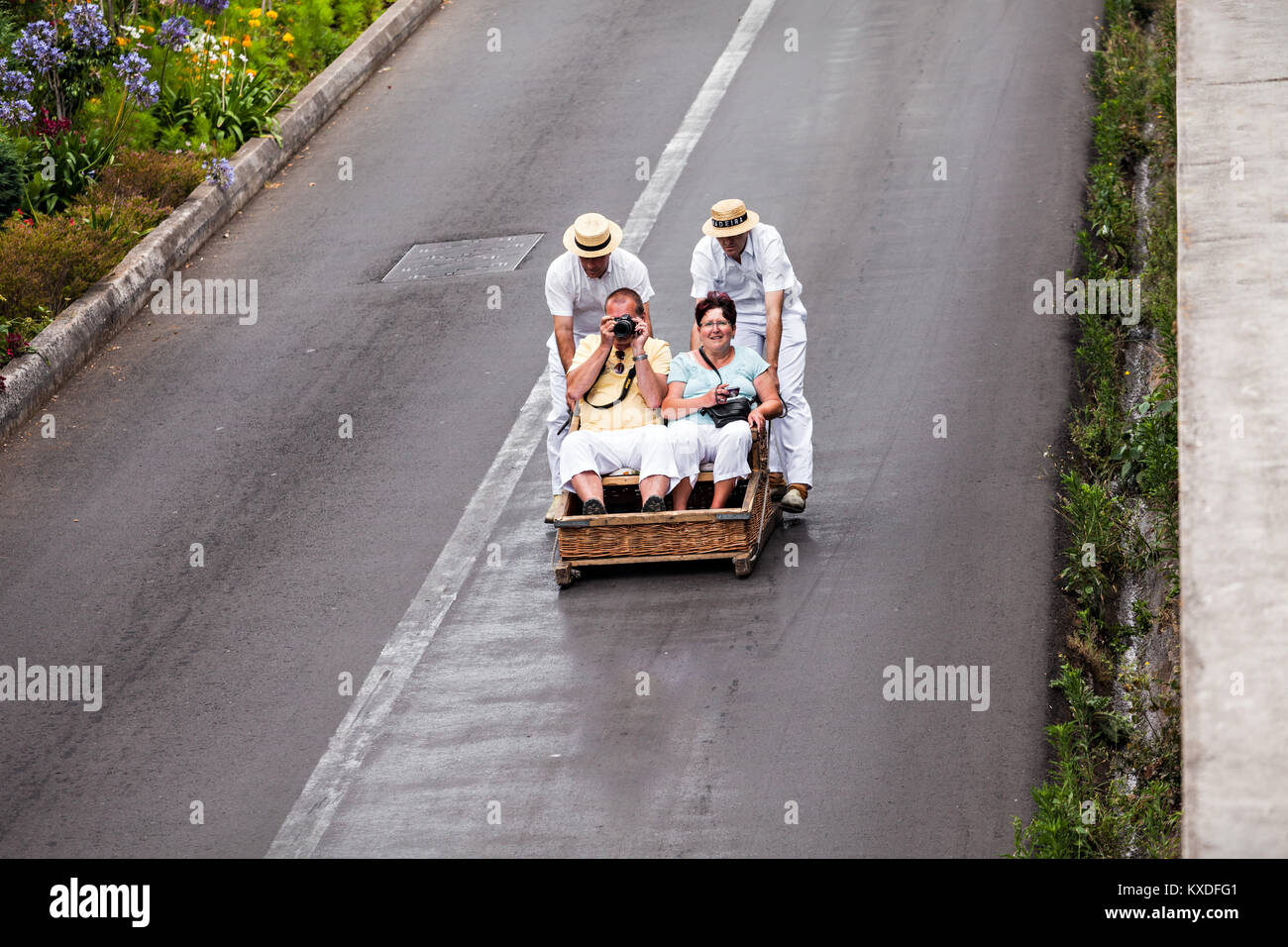 Monte toboggan madeira sledges hi-res stock photography and images - Alamy