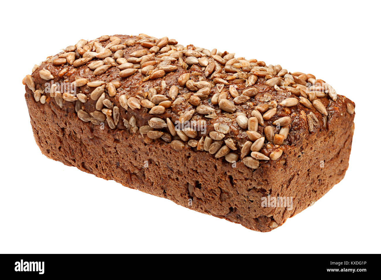 Brown bread bun with sunflower isolated on white Stock Photo - Alamy