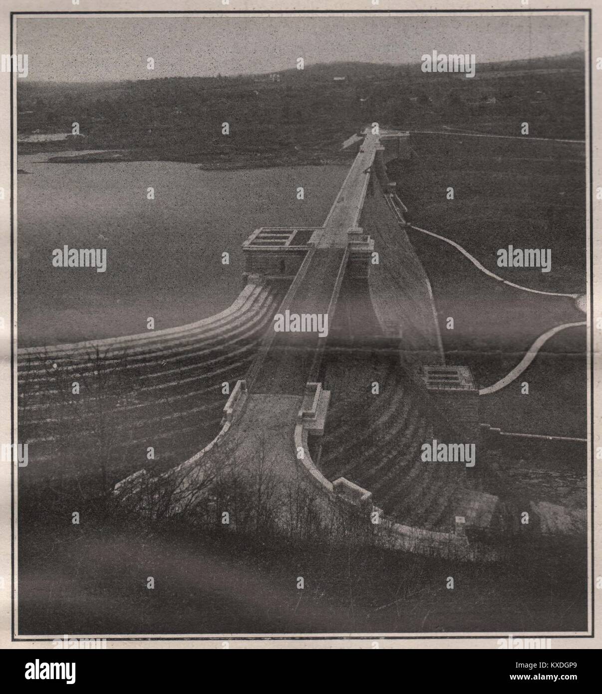 View of Roadway along crest of the Dam. In the foreground is the 200 ...