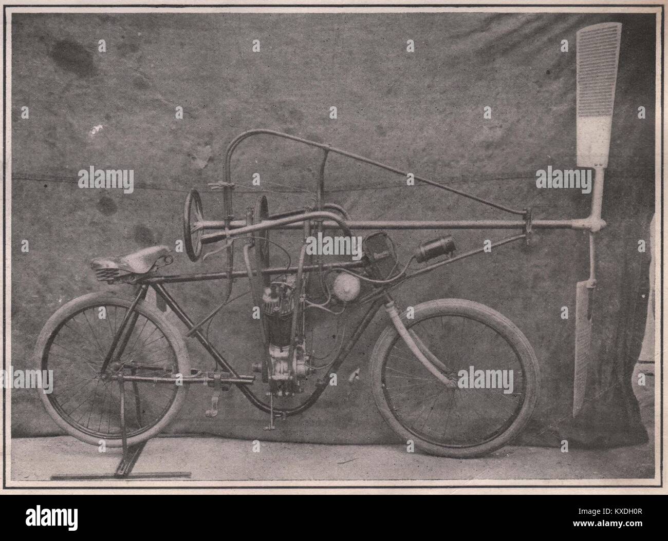 Side view of Bicycle, showing arrangement of motor and Propeller-Shaft ...