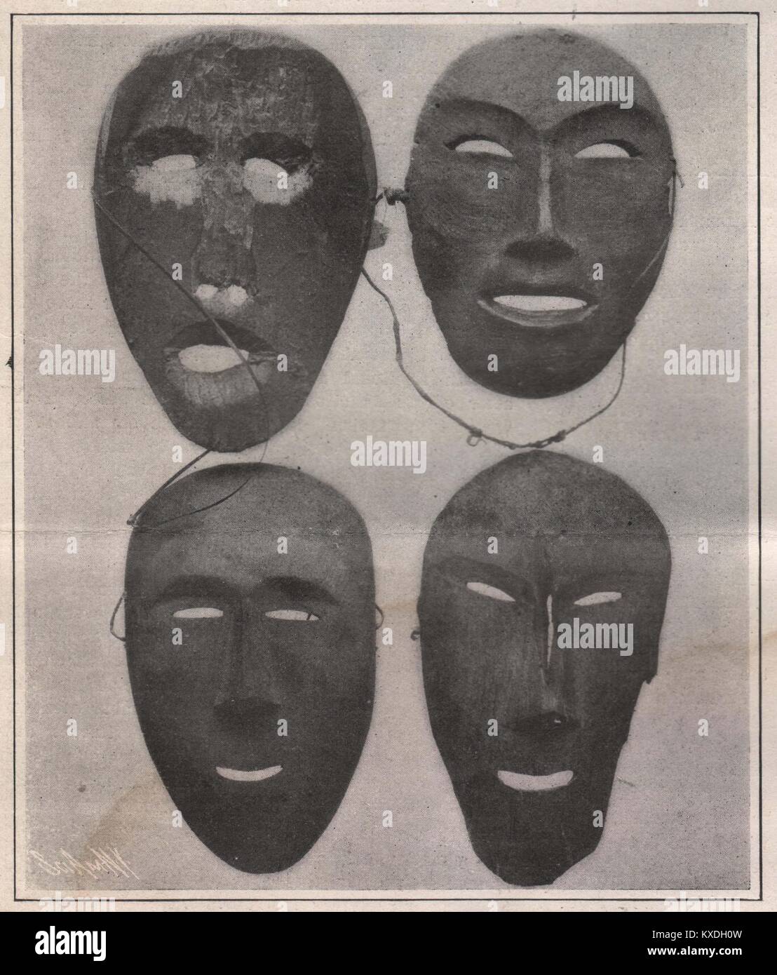 Wooden masks of the Chuckchi Indians of Siberia Stock Photo - Alamy