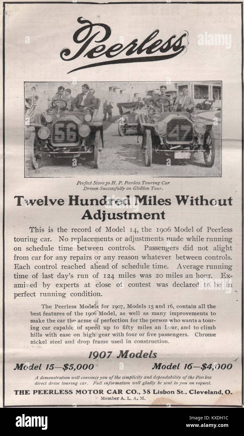 "Peerless" Twelve Hundred miles without adjustment 1907 Models - The ...