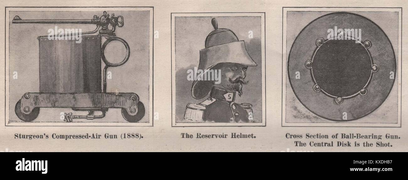 Sturgeon's Compressed-Air Gun (1888); The Reservoir Helmet; Cross ...