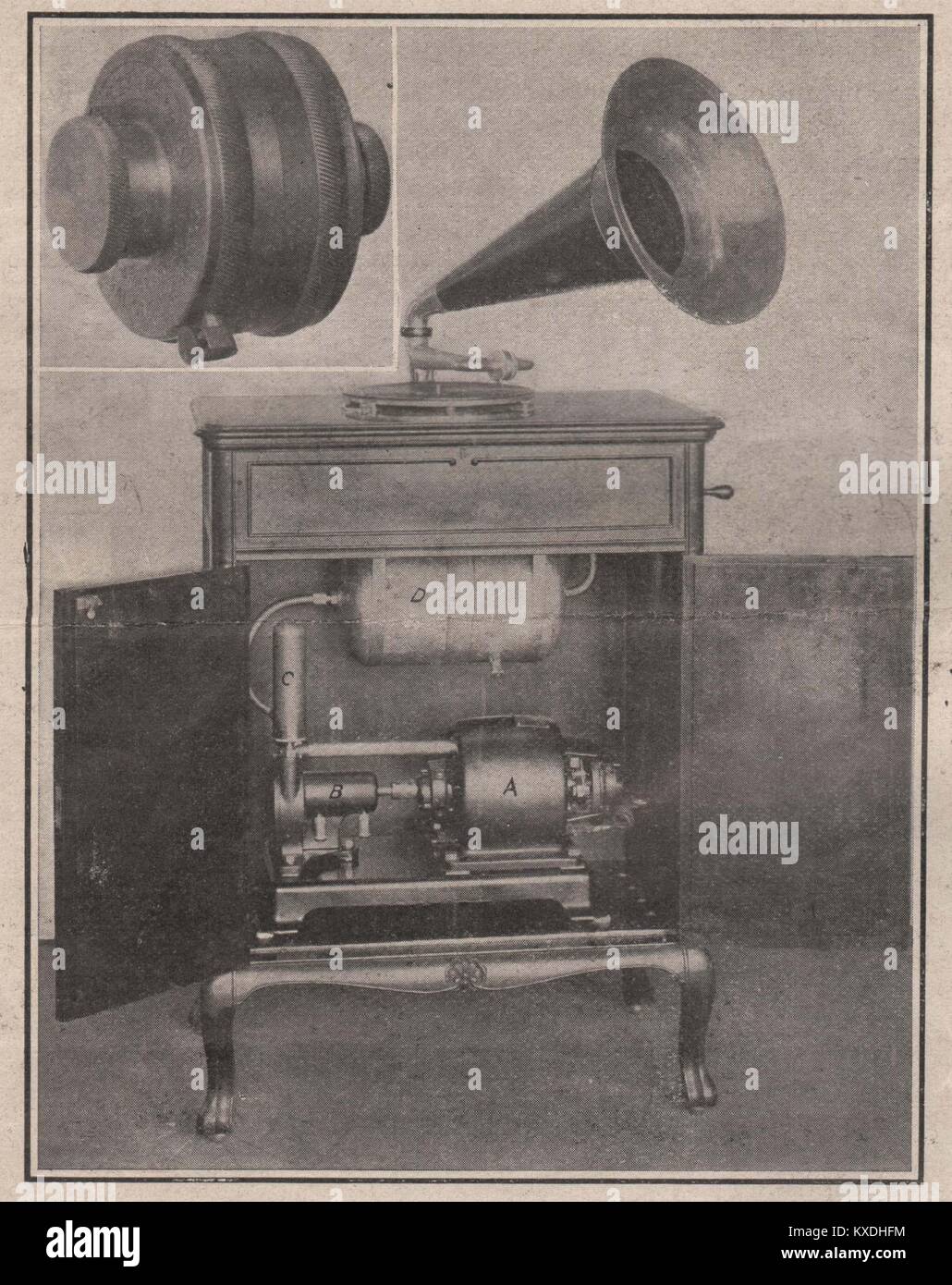 Front View, Cabinet open to show Air Compressor. The Sound Box Stock ...