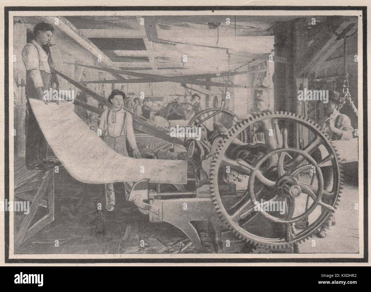 Two large Veneer-Cutting machines Stock Photo - Alamy