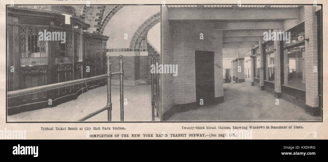 Typical ticket Booth at city hall park station; Twenty-third station ...