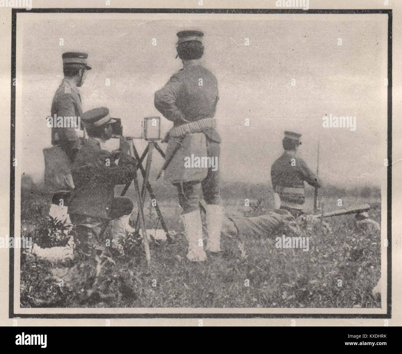 Scouts Studying enemy's Movements with the Telescope Stock Photo - Alamy