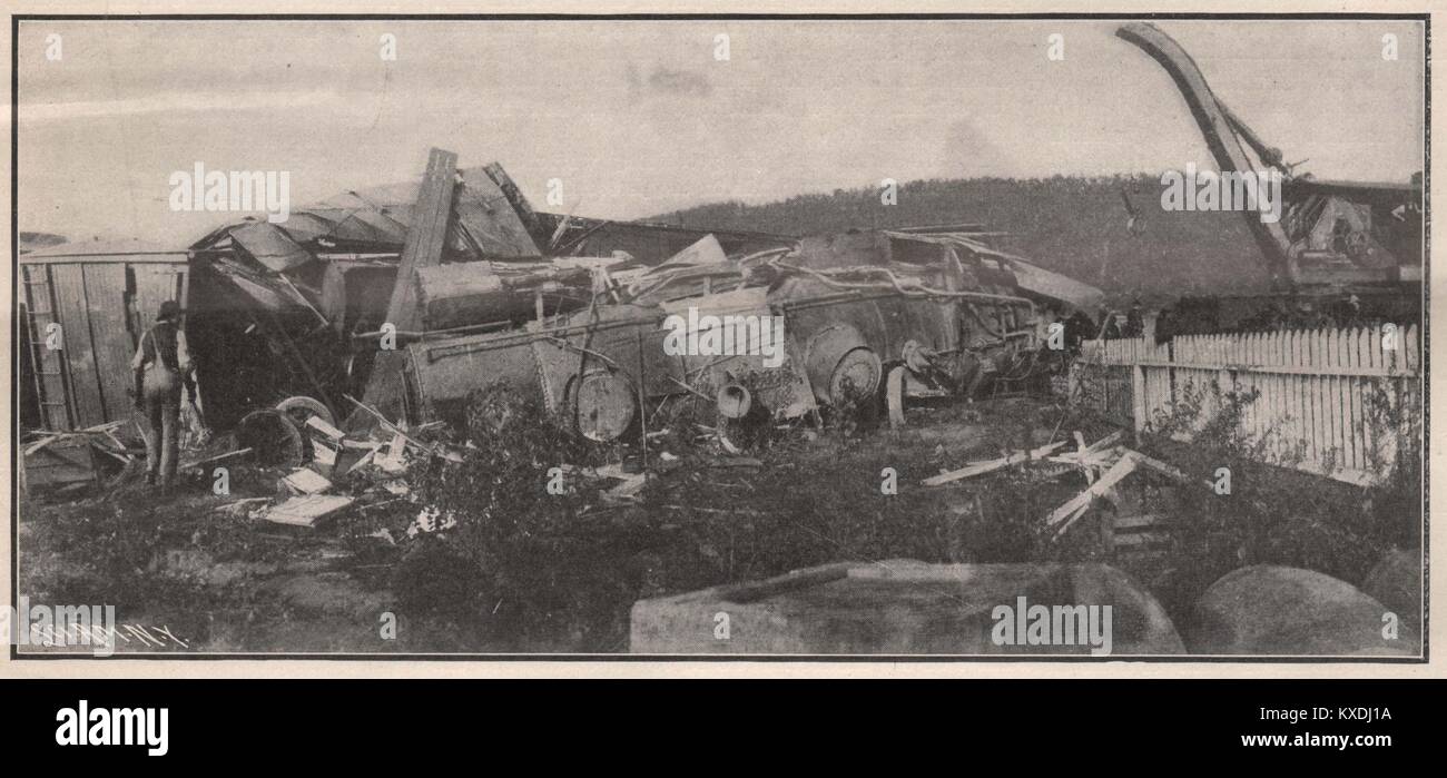 Train Wrecked by Collision with Dynamite Stock Photo - Alamy