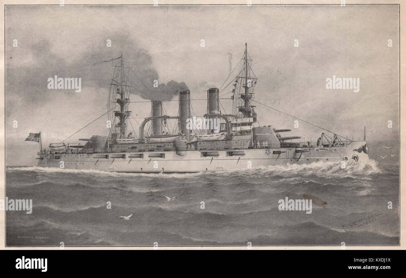 Battleship "Georgia," recently Launched at Bath, Maine. Also sister ...