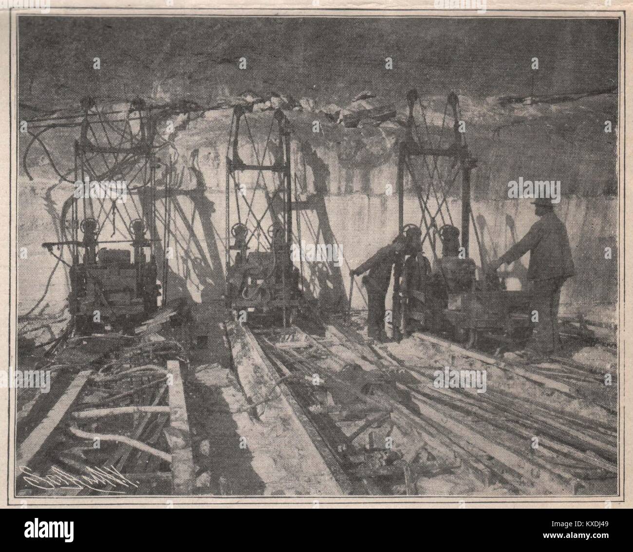 Channeling Machine at Work, Showing Vertical and Horizontal Cuts Stock ...