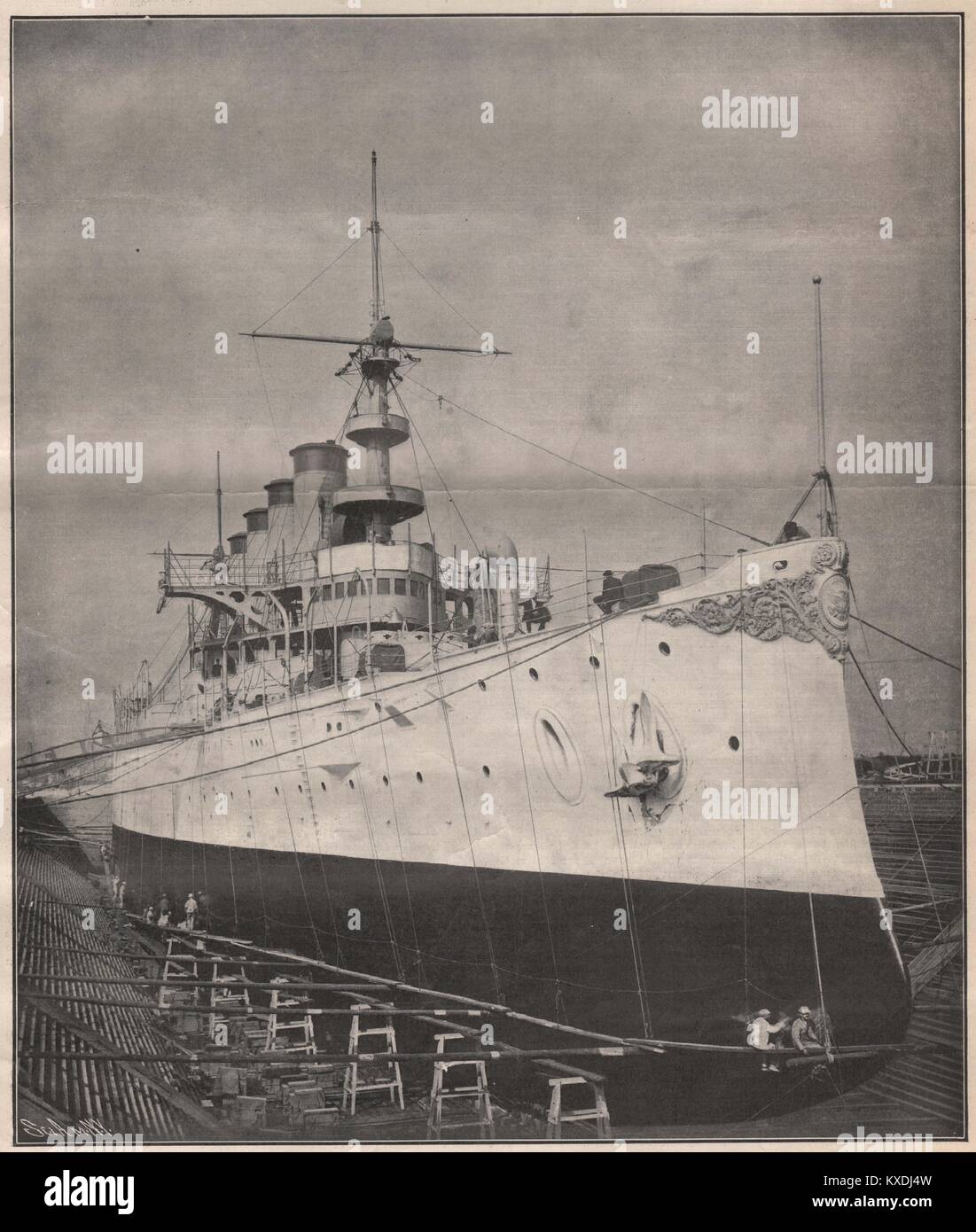 New Armored Cruiser "Colorado" in Drydock at the Brooklyn Navy Yard ...